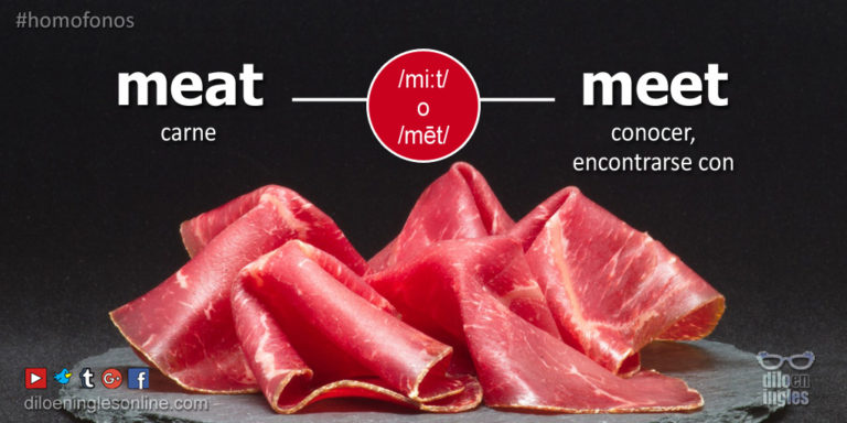 homophones meet and meat | Dilo en Inglés